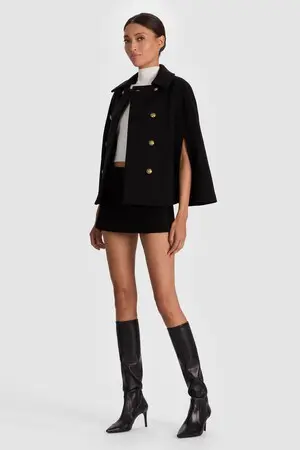Alice + Olivia Reynalda Mini Cape - Black