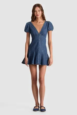 Alice + Olivia Fara Mini Dress - Denim