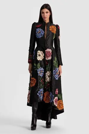 Alice + Olivia Renata Embellished Maxi Coat