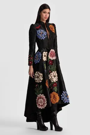 Alice + Olivia Renata Embellished Maxi Coat