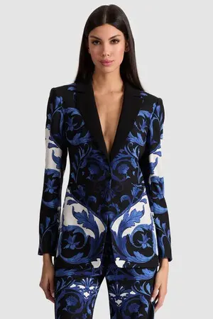 Alice + Olivia Alice + Olivia Breann Printed Blazer - Blue