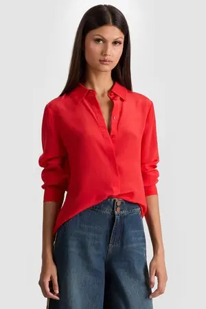 Alice + Olivia Willa Silk Blouse