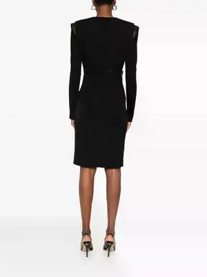 Versace Long-sleeved V-neck Midi Dress