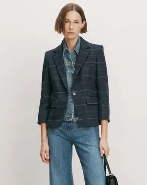 Veronica Beard Schoolboy Plaid Dickey Jacket