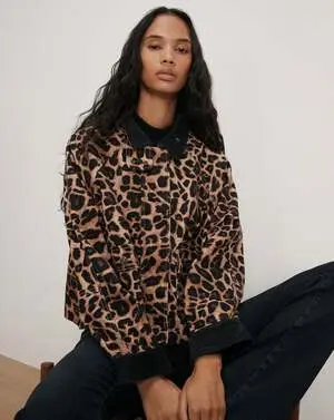 Veronica Beard Arlo Leopard Chore Jacket - Washed Leopard