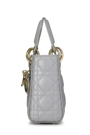 Dior Cannage Quilted Lambskin Lady - Grey