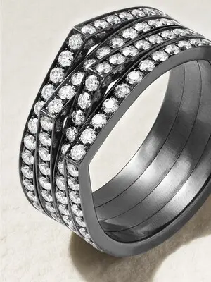 REPOSSI Antifer 14-karat Blackened Gold Diamond Ring