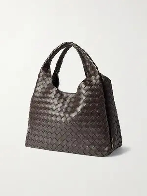 Bottega Veneta Campana Large Intrecciato Leather Shoulder Bag - Brown