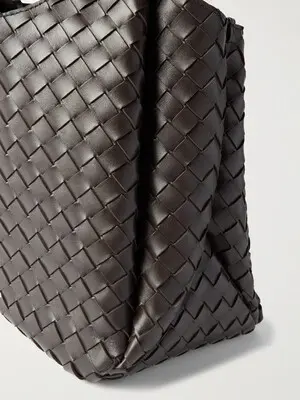Bottega Veneta Campana Large Intrecciato Leather Shoulder Bag - Brown