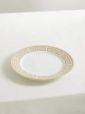 GINORI 1735 Labrinto Gold-plated Porcelain Dinner Plate - White