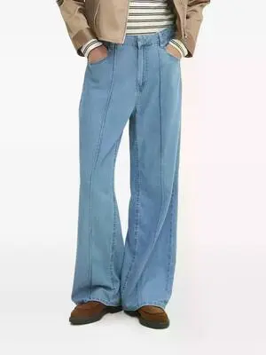 Dkny Panelled Wide Leg Jeans