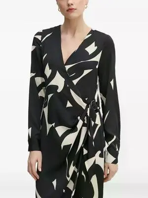 Dkny Abstract-print Wrap Dress