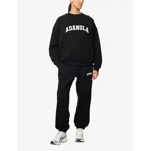 ADANOLA Oversized Cotton Sweatshirt - Black