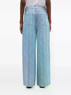 GANNI Horizontal-pattern Deconstructed Jeans