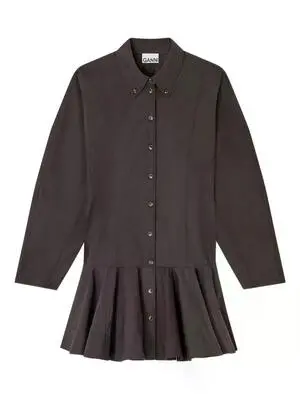 GANNI Button-down Ruffled Dress