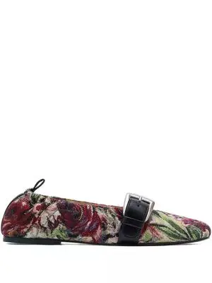 GANNI Tapestry-weave Ballet Flats - Multicolour