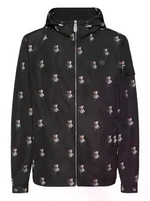 Philipp Plein Teddy Bear Print Hooded Jacket