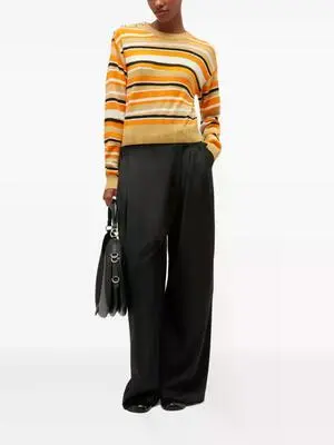 GANNI Striped Button-detailed Sweater