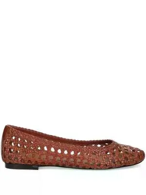 BILLI BI Woven Leather Ballet Flats - Brown