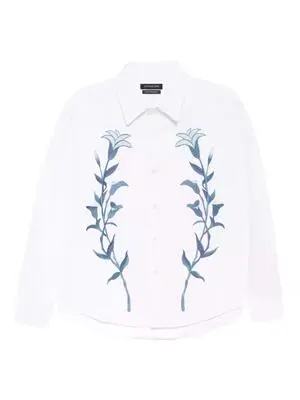 JUNTAE KIM Floral-embroidered Shirt - White