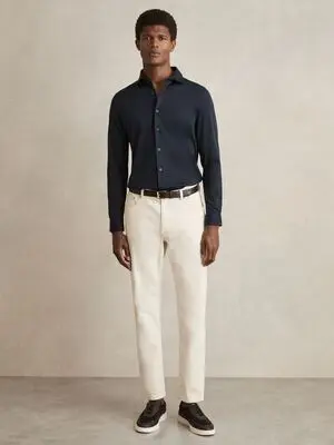REISS Duke Air-water Cotton Slim-fit Shirt - Navy