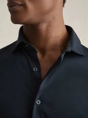 REISS Duke Air-water Cotton Slim-fit Shirt - Navy