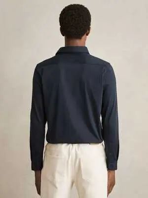 REISS Duke Air-water Cotton Slim-fit Shirt - Navy