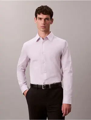 Calvin Klein Supima Stretch Cotton Slim Shirt - Frosty Lilac