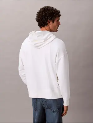 Calvin Klein Standard Logo Terry Hoodie - Bright White