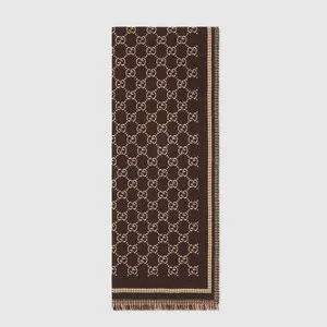 Gucci Gg Wool Jacquard Scarf Wool - Brown