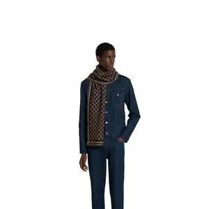 Gucci Gg Wool Jacquard Scarf Wool - Brown