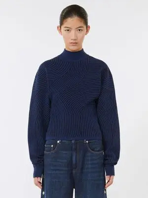 Max Mara 3d Jacquard Wool-blend Jumper