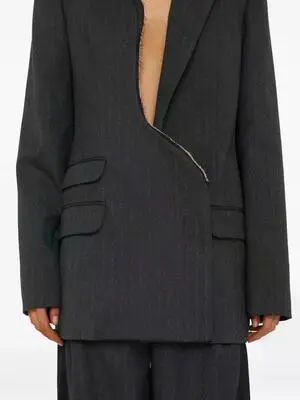 Christopher Esber Torrent Pinstripe Asymmetrical Blazer