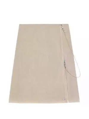 COURREGES Asymmetrical Zip-front Skirt - Neutrals
