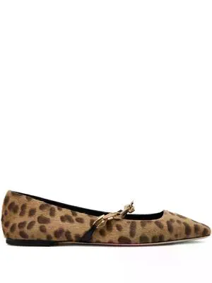 JIMMY CHOO Tilda Leopard-print Ballet Flats