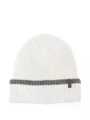 Brunello Cucinelli Ribbed Cashmere Beanie - Grey