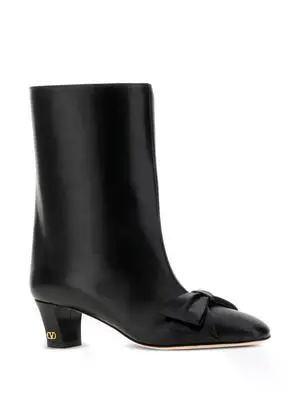 Valentino Garavani 50mm Bowow Leather Ankle Boots