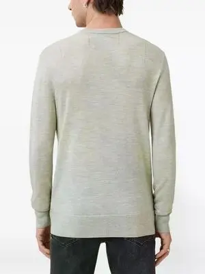 ALLSAINTS Embroidered-logo Crew-neck Sweater - Green