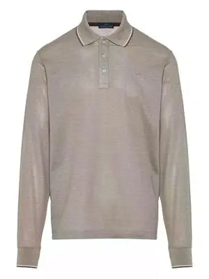 Paul & Shark Long-sleeve Tipped Polo Shirt - Neutrals