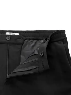 CRUNA Pleated Drawstring Trousers - Black