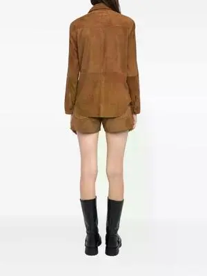 Zadig&Voltaire Suede Button-down Shirt - Brown