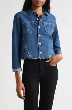L'Agence Janelle Slim Fit Denim Trucker Jacket - Authentique