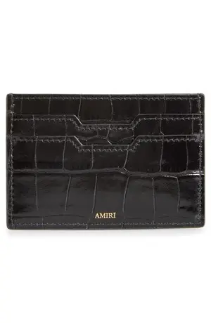 Amiri Croc Embossed Leather Card Holder