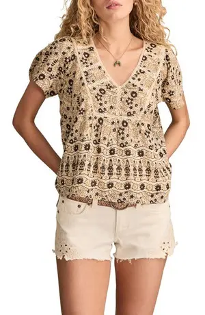 Lucky Brand Trimmed Blouses