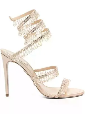 Rene Caovilla 105mm Chandelier Embellished Sandals - Neutrals