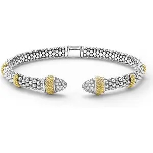 Lagos Caviar Lux Diamond Torque Bracelet - Two Tone