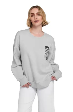 ELLE COLLECTION Graphic Fleece Pullover