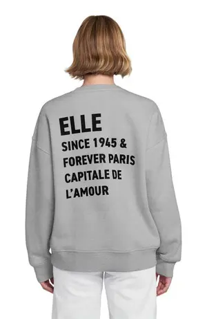 ELLE COLLECTION Graphic Fleece Pullover