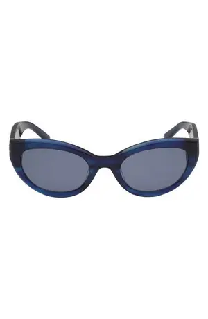 Abercrombie 52mm Cat Eye Sunglasses - Horn/blue Lens