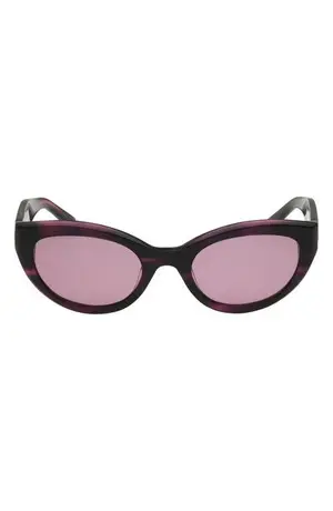 Abercrombie 52mm Cat Eye Sunglasses - Horn/plum Lens